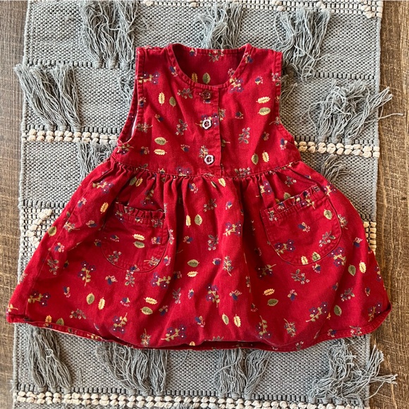 Mckids | Dresses | Vintage Mckids Deep Red Dress With Acorn And Leaves ...